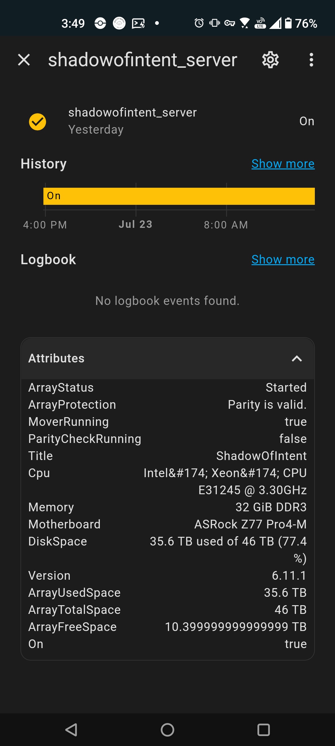 unRAID API and Home Assistant – Systems Lab